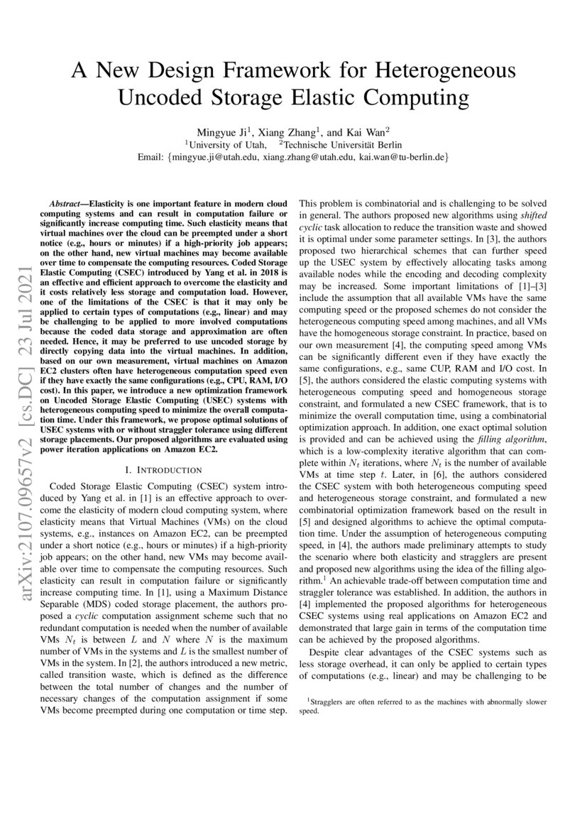 A New Design Framework For Heterogeneous Uncoded Storage Elastic Computing Deepai 9226
