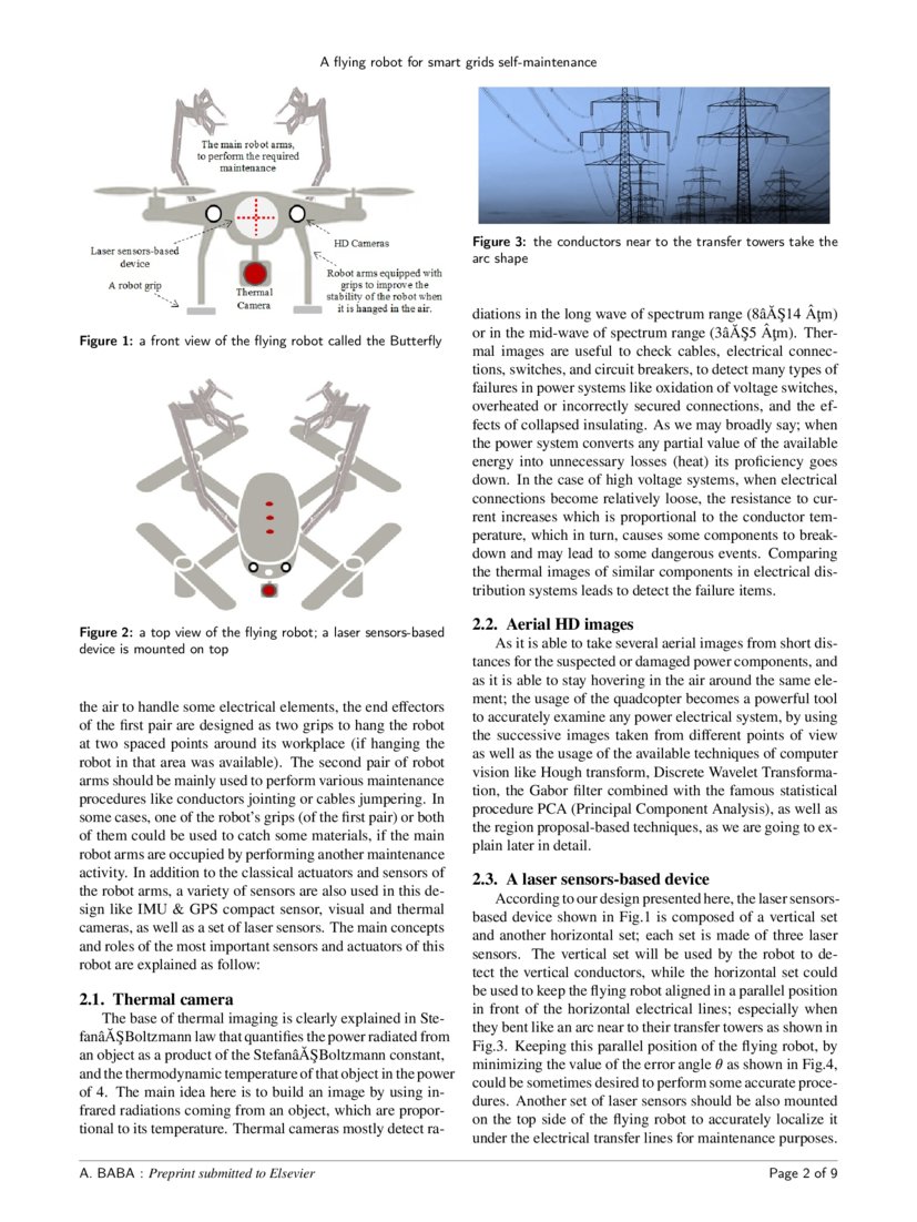 A new design of a flying robot, with advanced computer vision ...