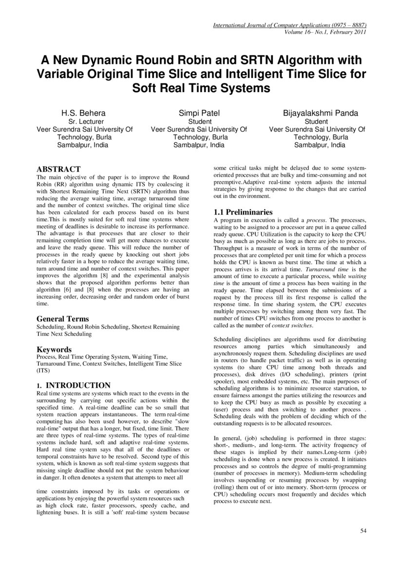 A New Dynamic Round Robin And Srtn Algorithm With Variable Original Time Slice And Intelligent