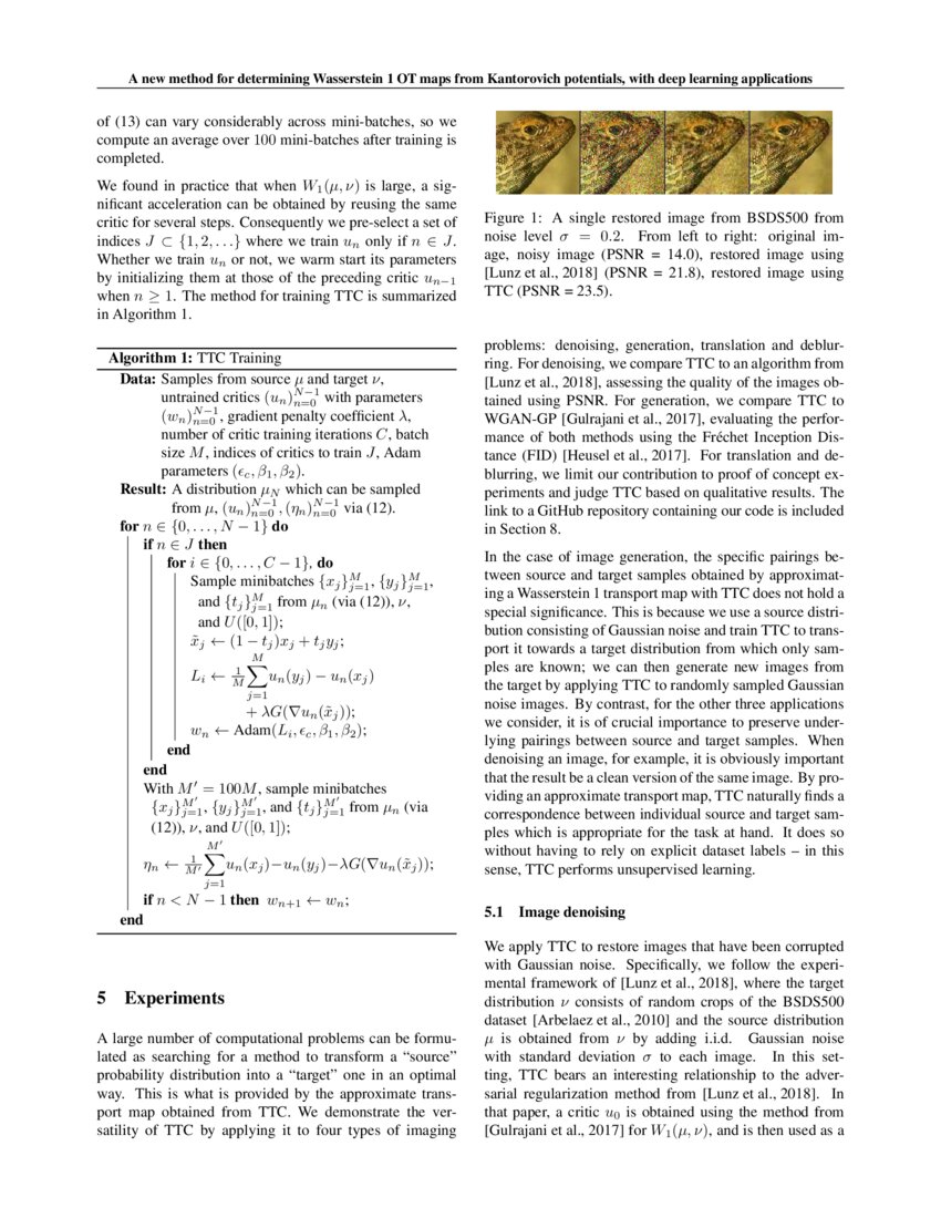 A new method for determining Wasserstein 1 optimal transport maps from ...