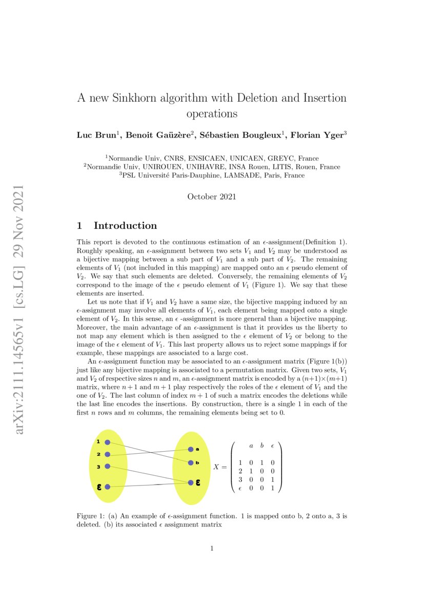 A new Sinkhorn algorithm with Deletion and Insertion operations | DeepAI A new Sinkhorn algorithm with Deletion and Insertion operations | DeepAI