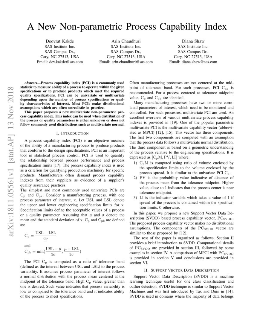 A New SVDD-Based Multivariate Non-parametric Process Capability Index ... A New SVDD-Based Multivariate Non-parametric Process Capability Index ...
