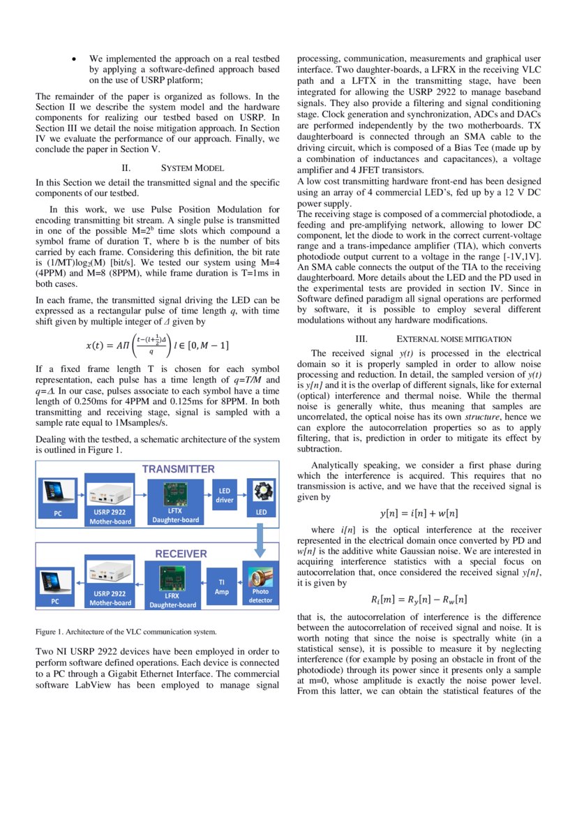 A Noise Mitigation Approach for VLC Systems | DeepAI