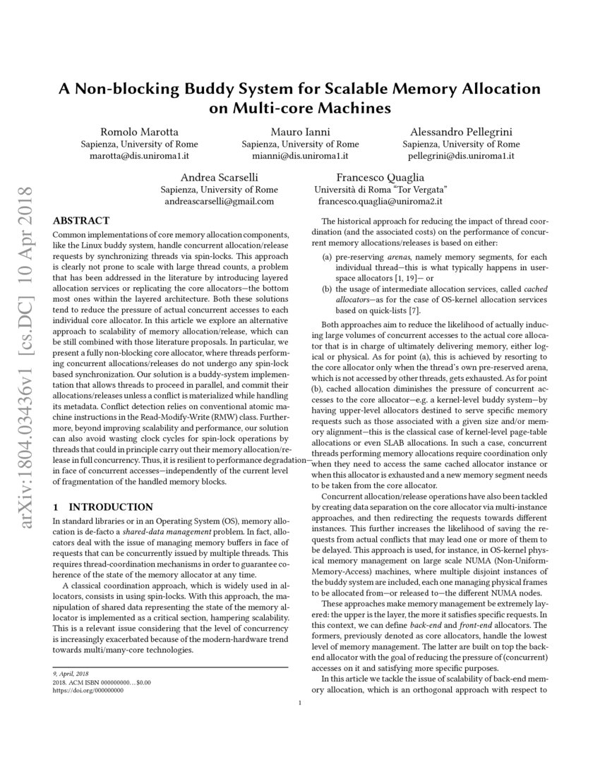 A Non-blocking Buddy System for Scalable Memory Allocation on Multi ...