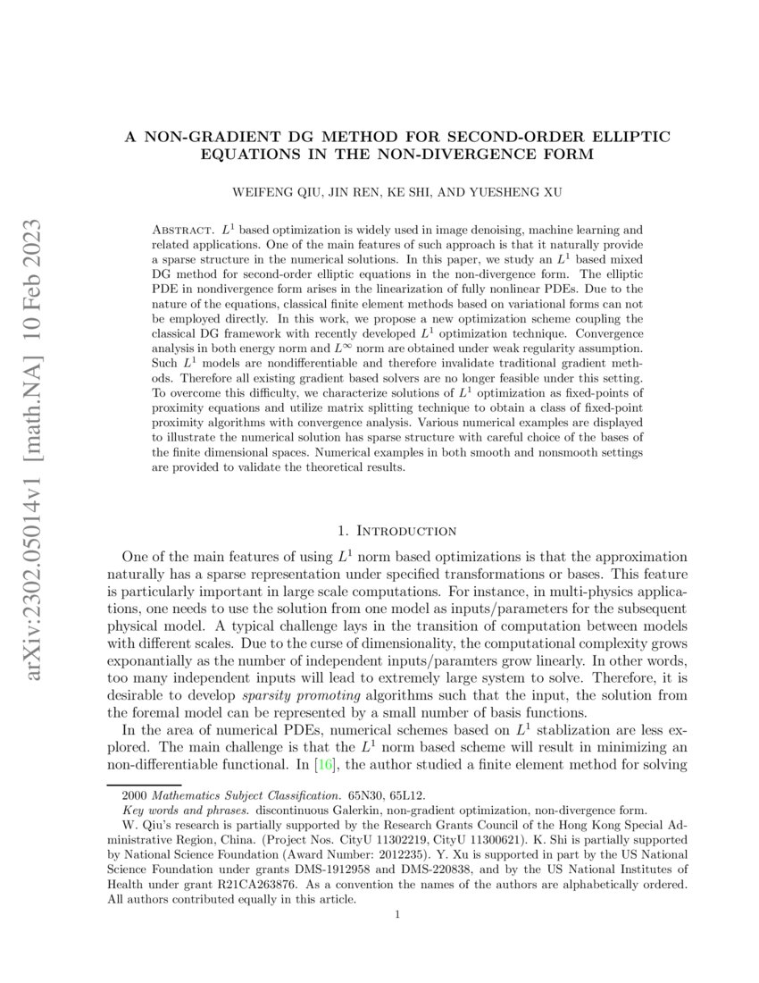 A Non Gradient Dg Method For Second Order Elliptic Equations In The Non Divergence Form Deepai
