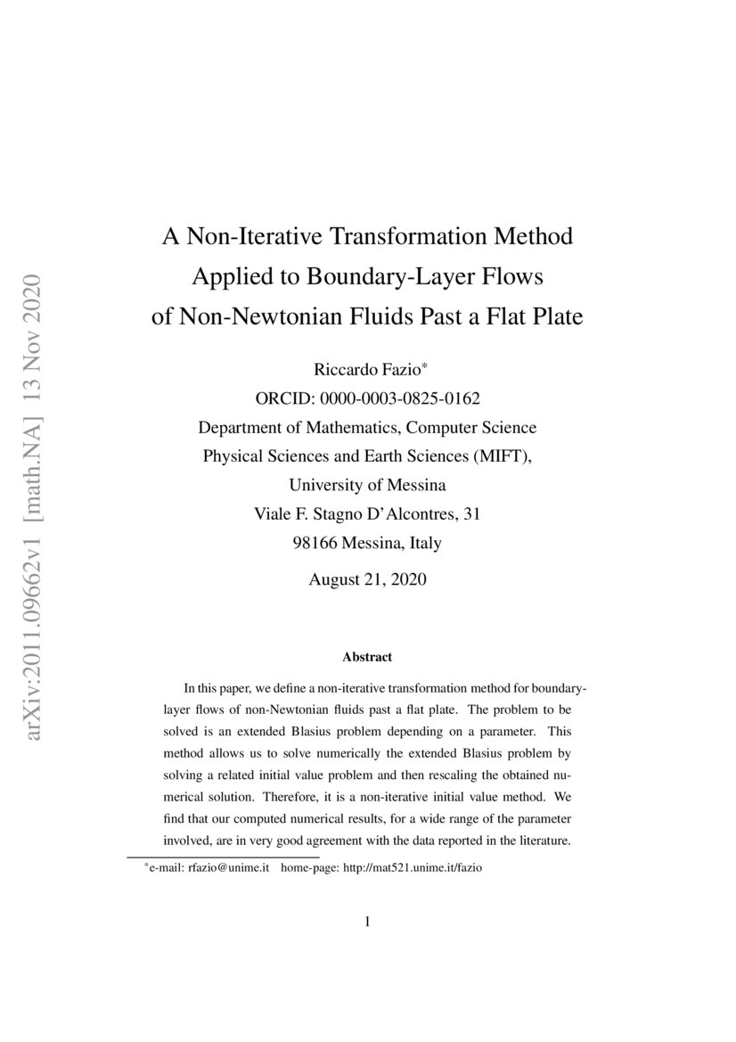 A Non Iterative Transformation Method Applied To Boundary Layer Flows