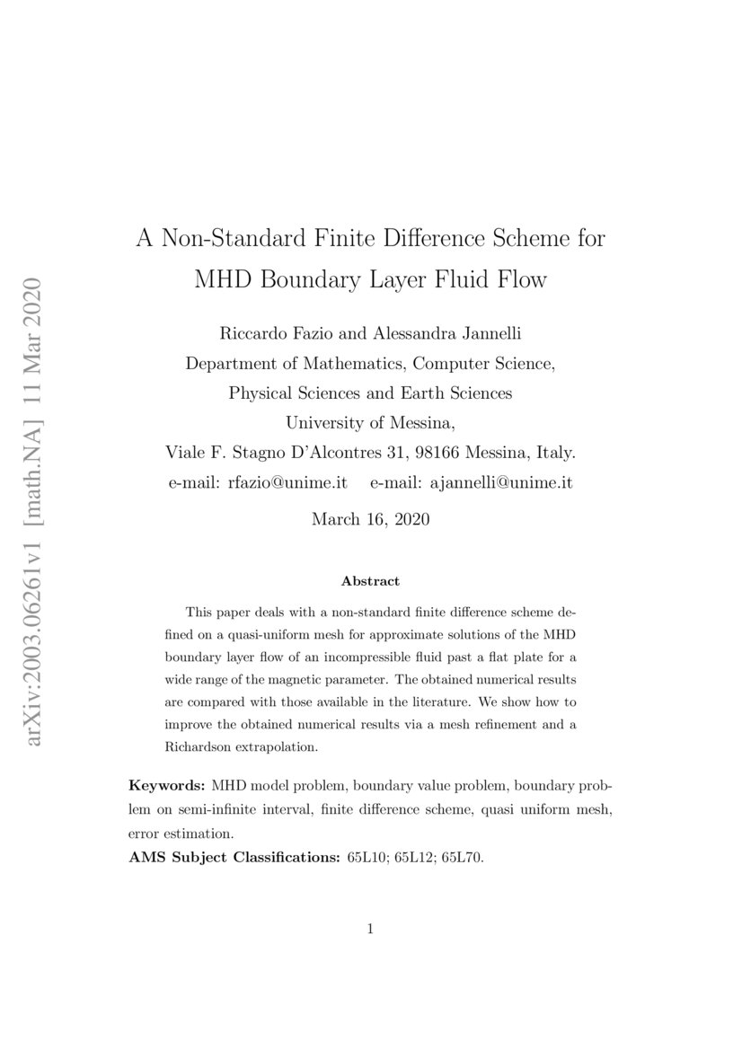A Non-Standard Finite Difference Scheme for MHD Boundary Layer Fluid Flow | DeepAI