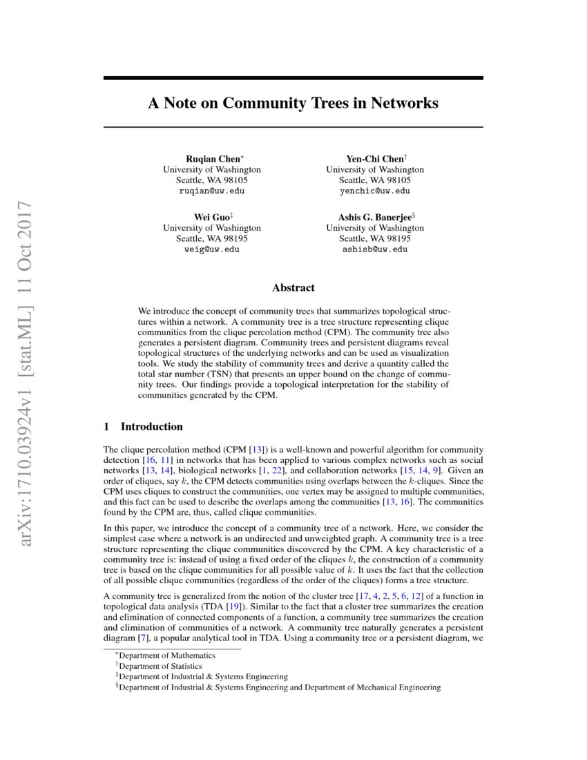 A Note on Community Trees in Networks | DeepAI