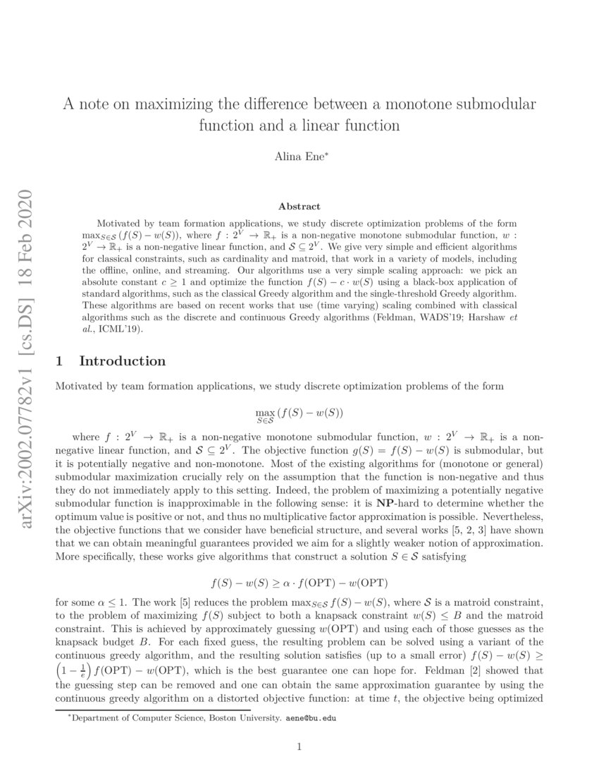 A Note On Maximizing The Difference Between A Monotone Submodular Function And A Linear Function