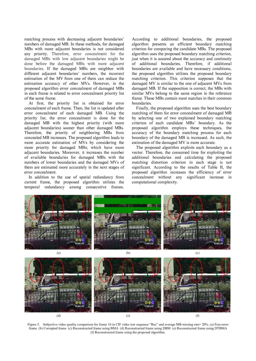 A Novel Boundary Matching Algorithm For Video Temporal Error Concealment Deepai