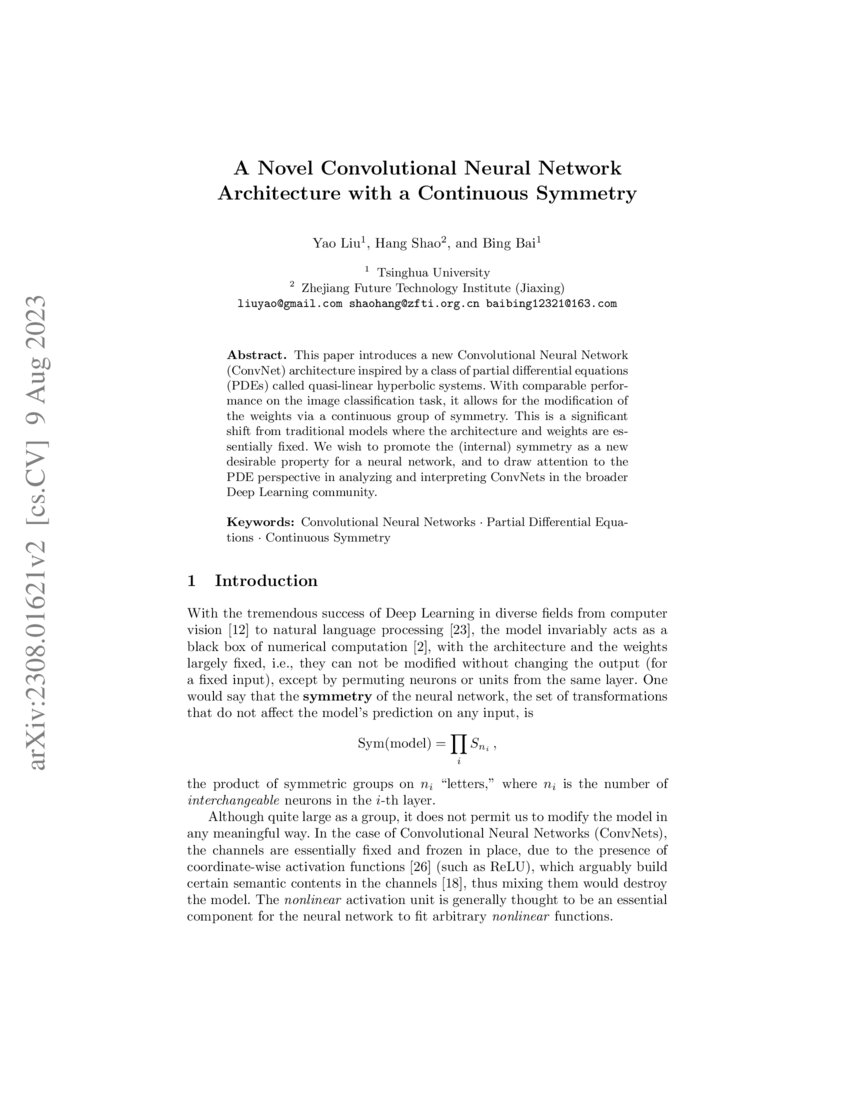 A Novel Convolutional Neural Network Architecture with a Continuous ... A Novel Convolutional Neural Network Architecture with a Continuous ...