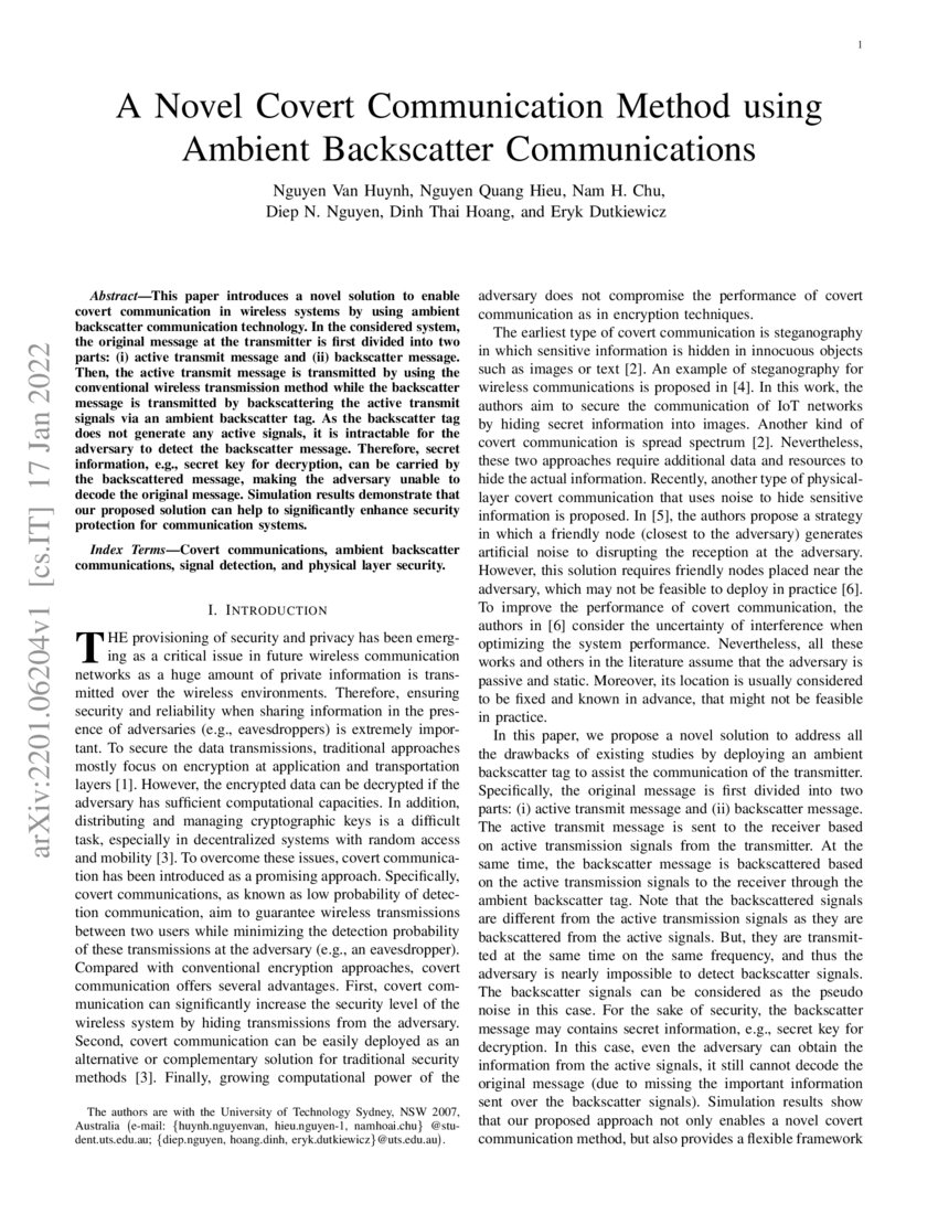 A Novel Covert Communication Method using Ambient Backscatter ...