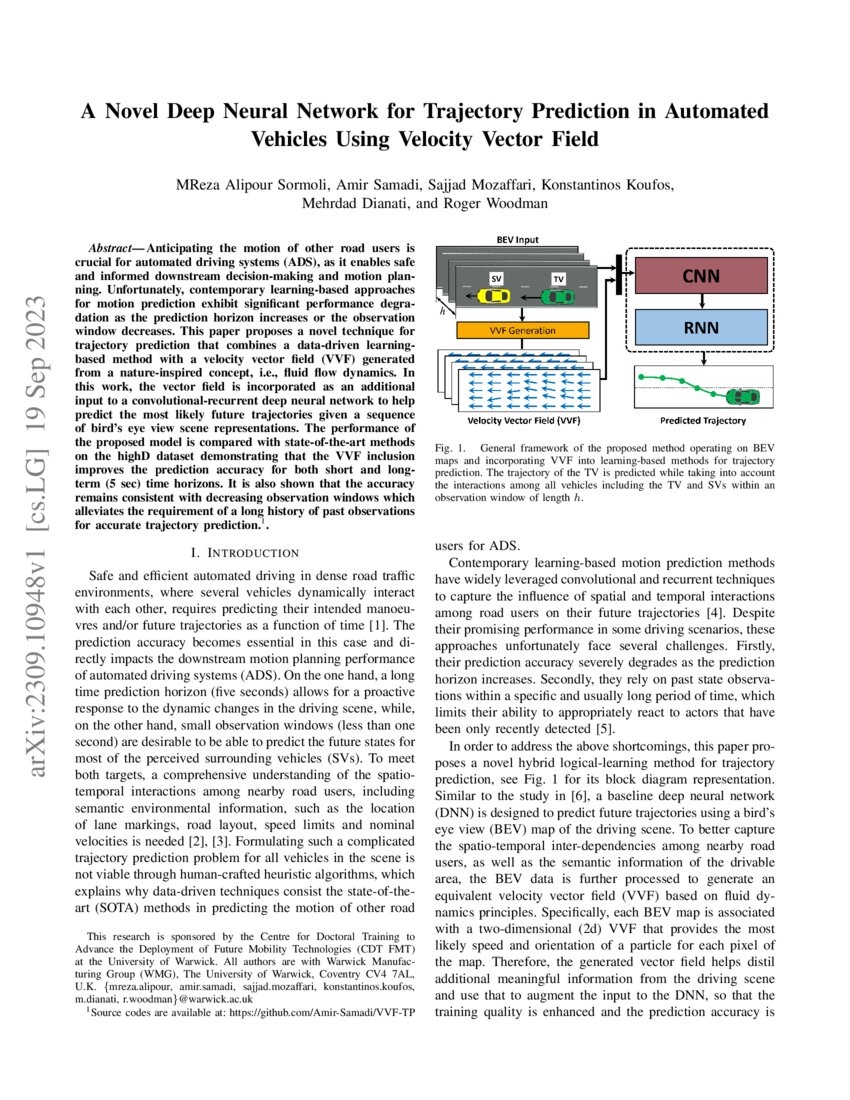 A Novel Deep Neural Network for Trajectory Prediction in Automated ... A Novel Deep Neural Network for Trajectory Prediction in Automated ...