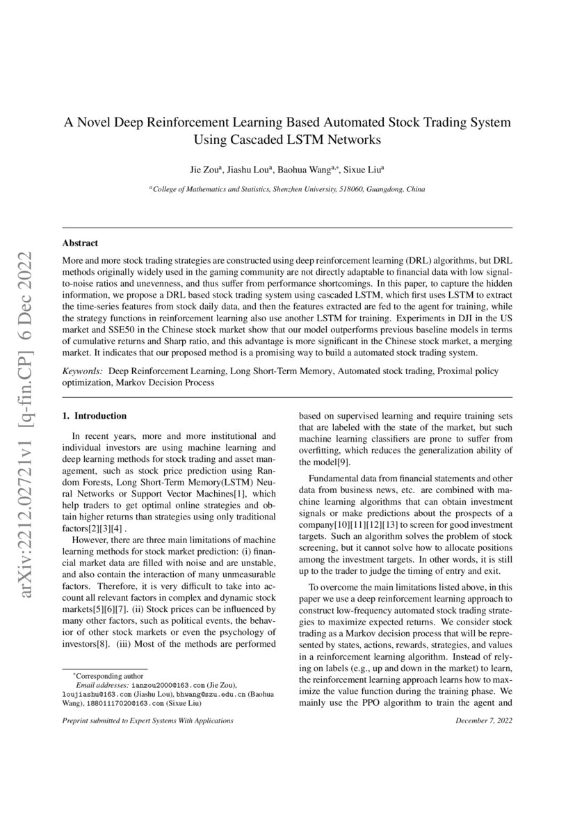 A Novel Deep Reinforcement Learning Based Automated Stock Trading
