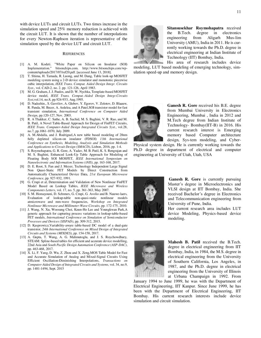 A Novel Hierarchical Circuit LUT Model for SOI Technology for Rapid ...