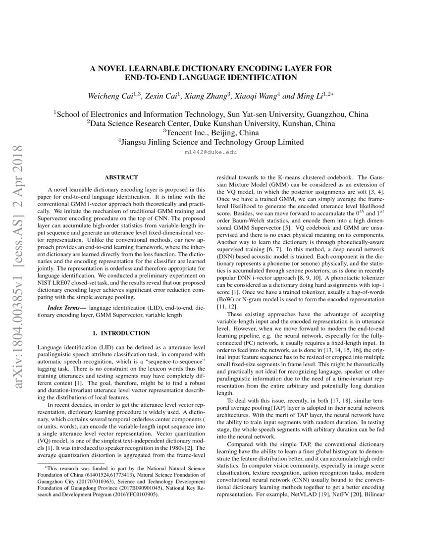 A Novel Learnable Dictionary Encoding Layer for End-to-End Language ...