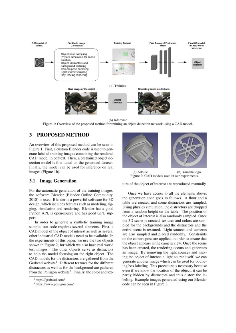 A novel method for object detection using deep learning and CAD models ...