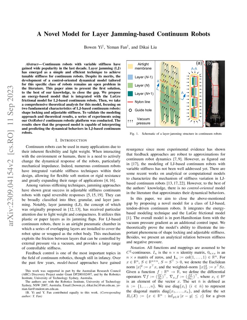 A novel model for layer jamming-based continuum robots | DeepAI
