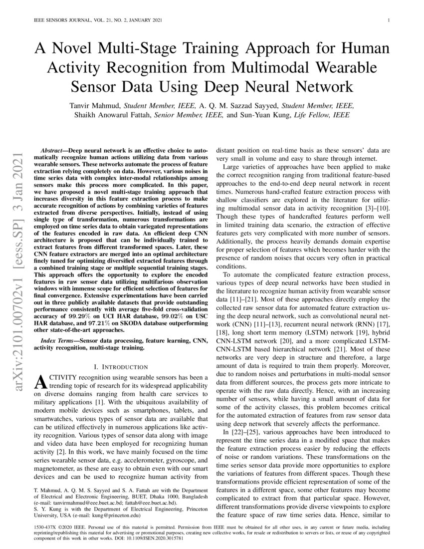 A Novel Multi Stage Training Approach For Human Activity Recognition