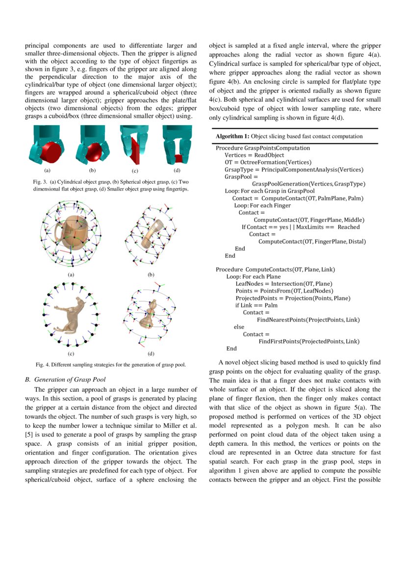 A novel object slicing based grasp planner for 3D object grasping using underactuated robot ...