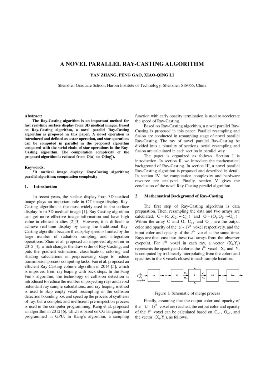 A Novel Parallel Ray-Casting Algorithm | DeepAI