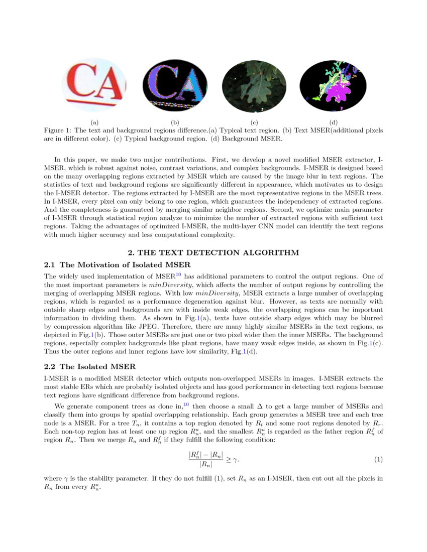 A Novel Scene Text Detection Algorithm Based On Convolutional Neural