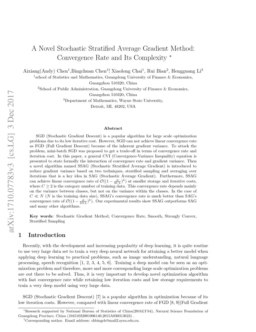 A Novel Stochastic Stratified Average Gradient Method: Convergence Rate and Its Complexity | DeepAI