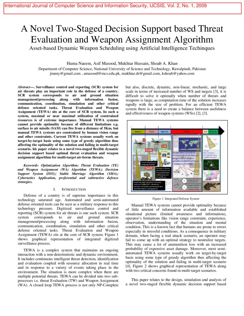 A Novel Two Stage Dynamic Decision Support Based Optimal Threat