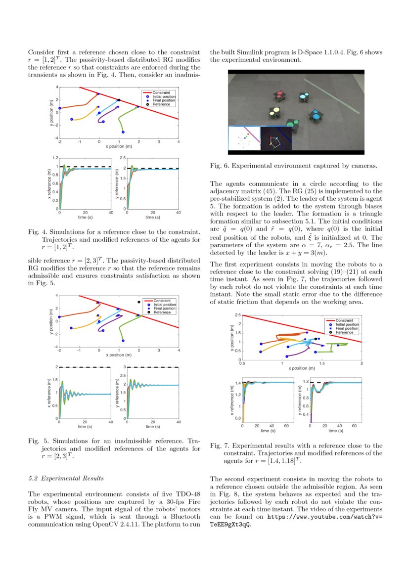 A Passivity-Based Distributed Reference Governor for Constrained Robotic Networks | DeepAI