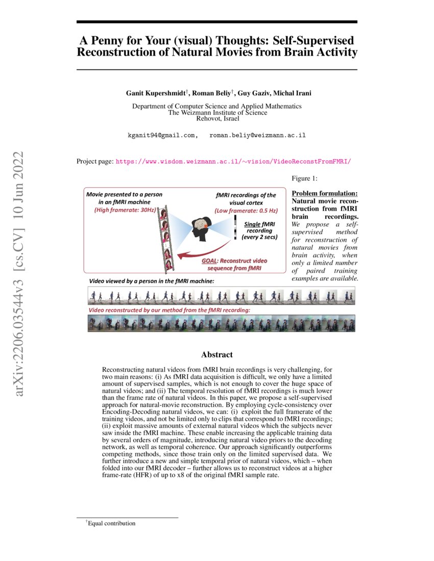 A Penny For Your Visual Thoughts Self Supervised Reconstruction Of Natural Movies From Brain