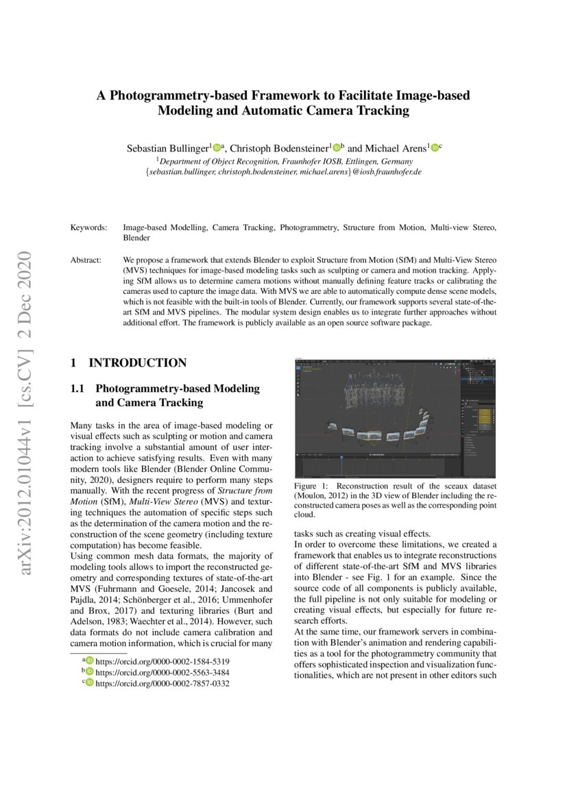 A Photogrammetry-based Framework to Facilitate Image-based Modeling and ...