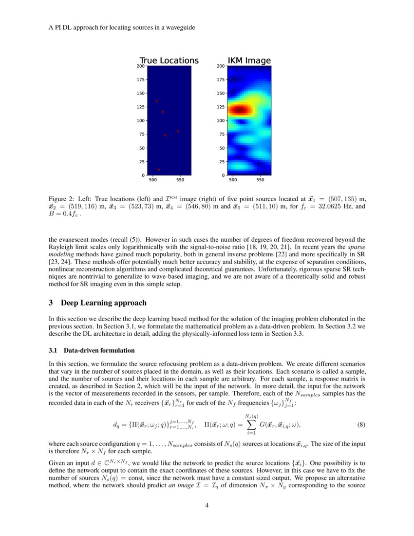 A physically-informed Deep-Learning approach for locating sources in a waveguide | DeepAI