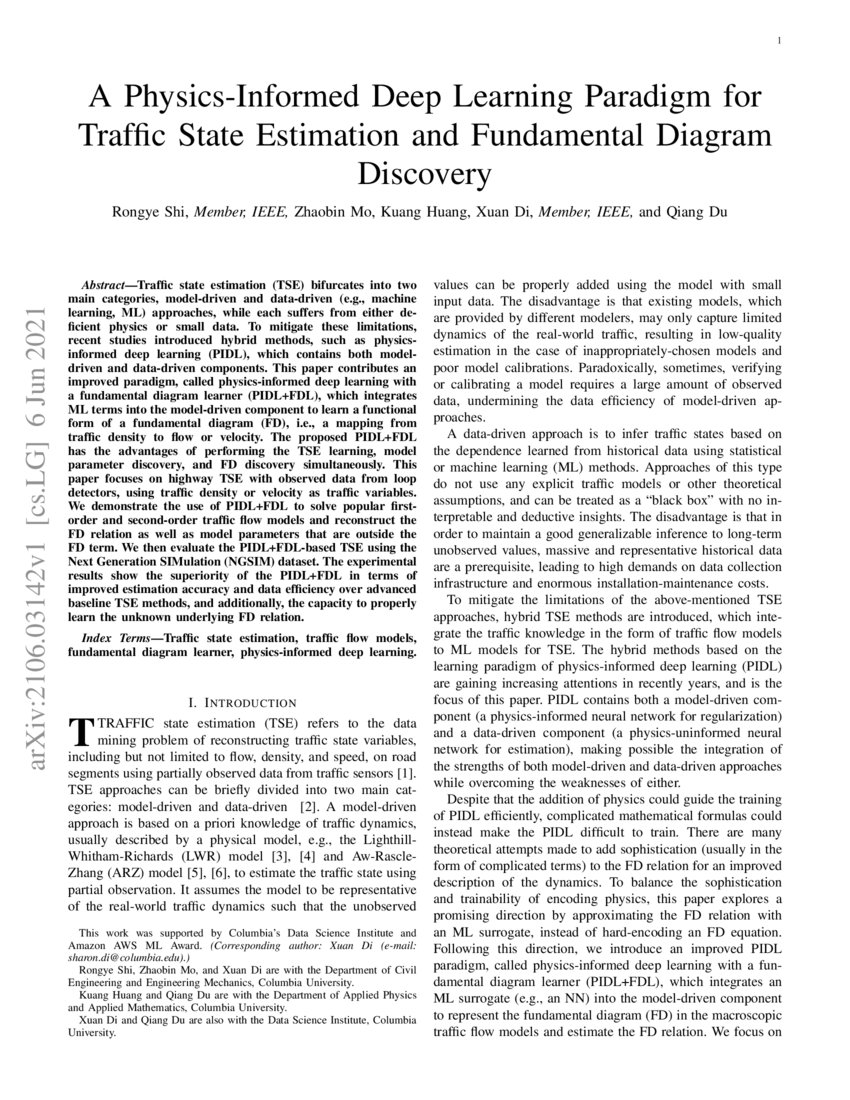 A Physics-Informed Deep Learning Paradigm for Traffic State Estimation and Fundamental Diagram ...