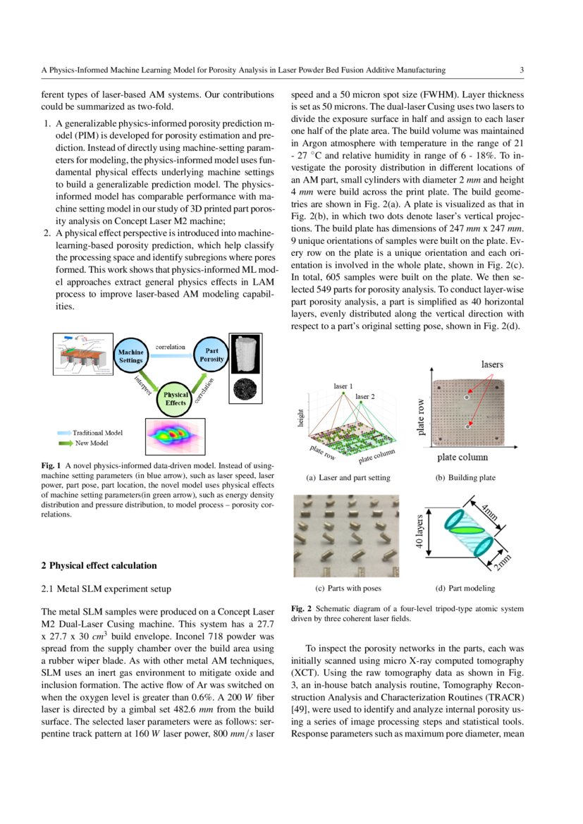 A Physics Informed Machine Learning Model For Porosity Analysis In Laser Powder Bed Fusion