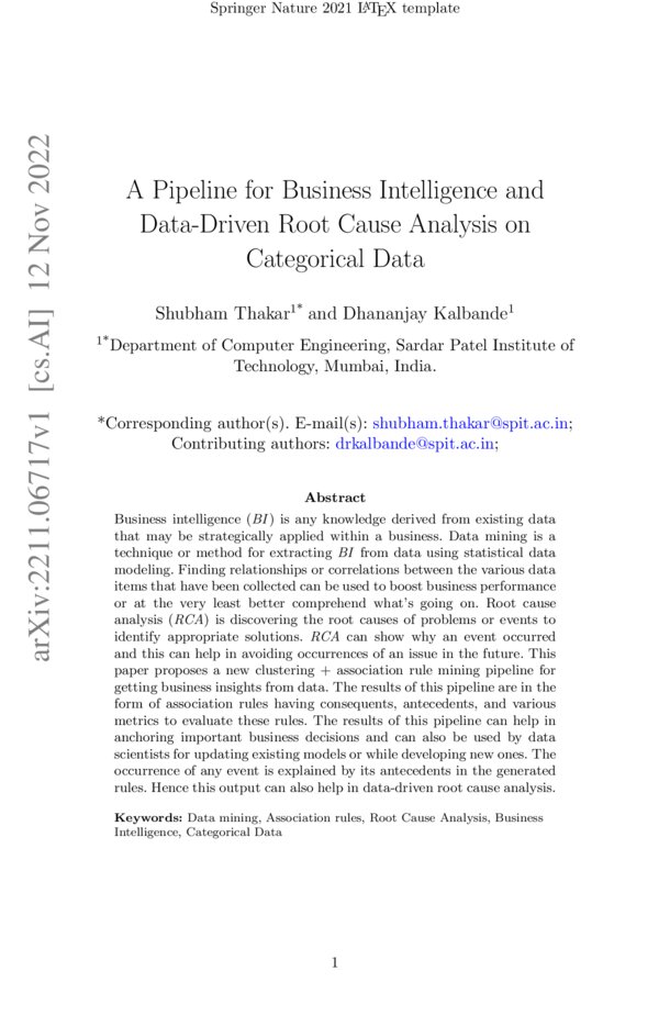 A Pipeline for Business Intelligence and Data-Driven Root Cause ...