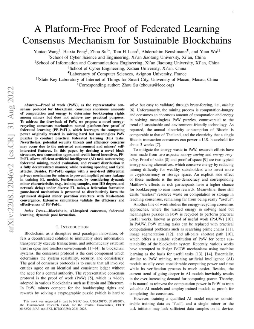 A Platform-Free Proof of Federated Learning Consensus Mechanism for ...