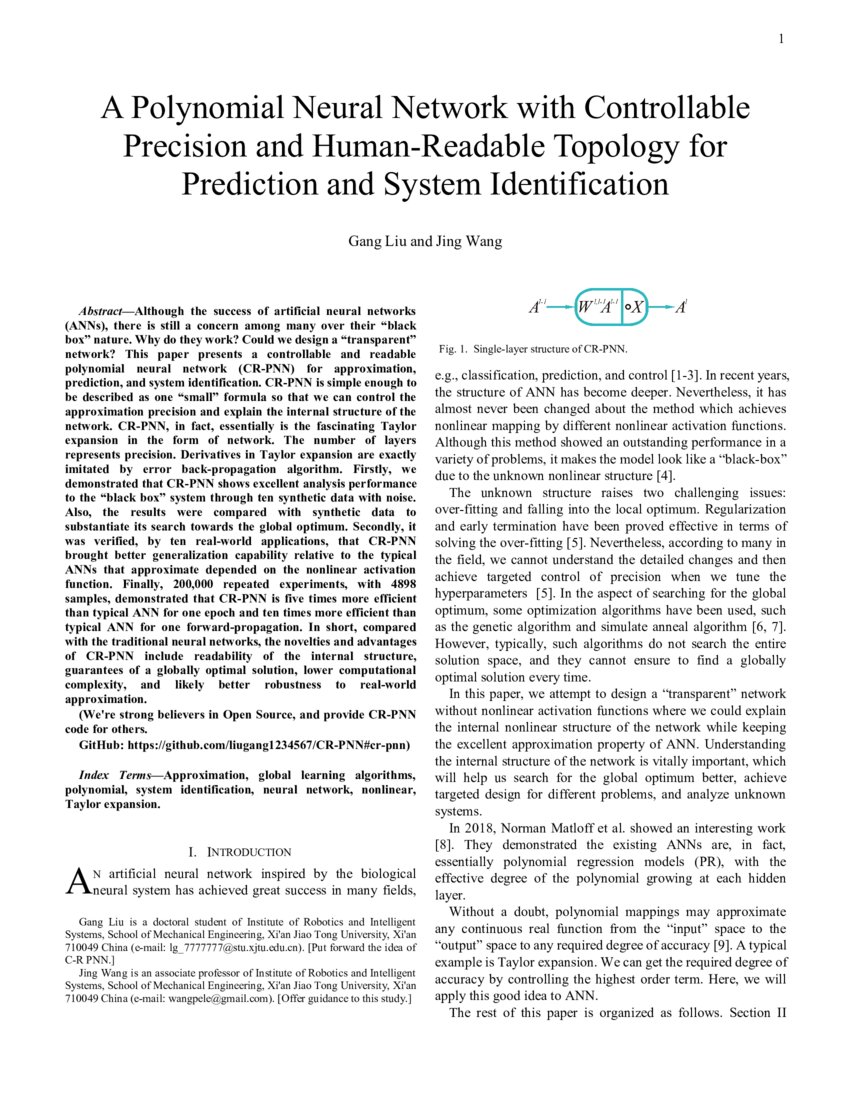 A Polynomial Neural Network with Controllable Precision and Human-Readable Topology for ...