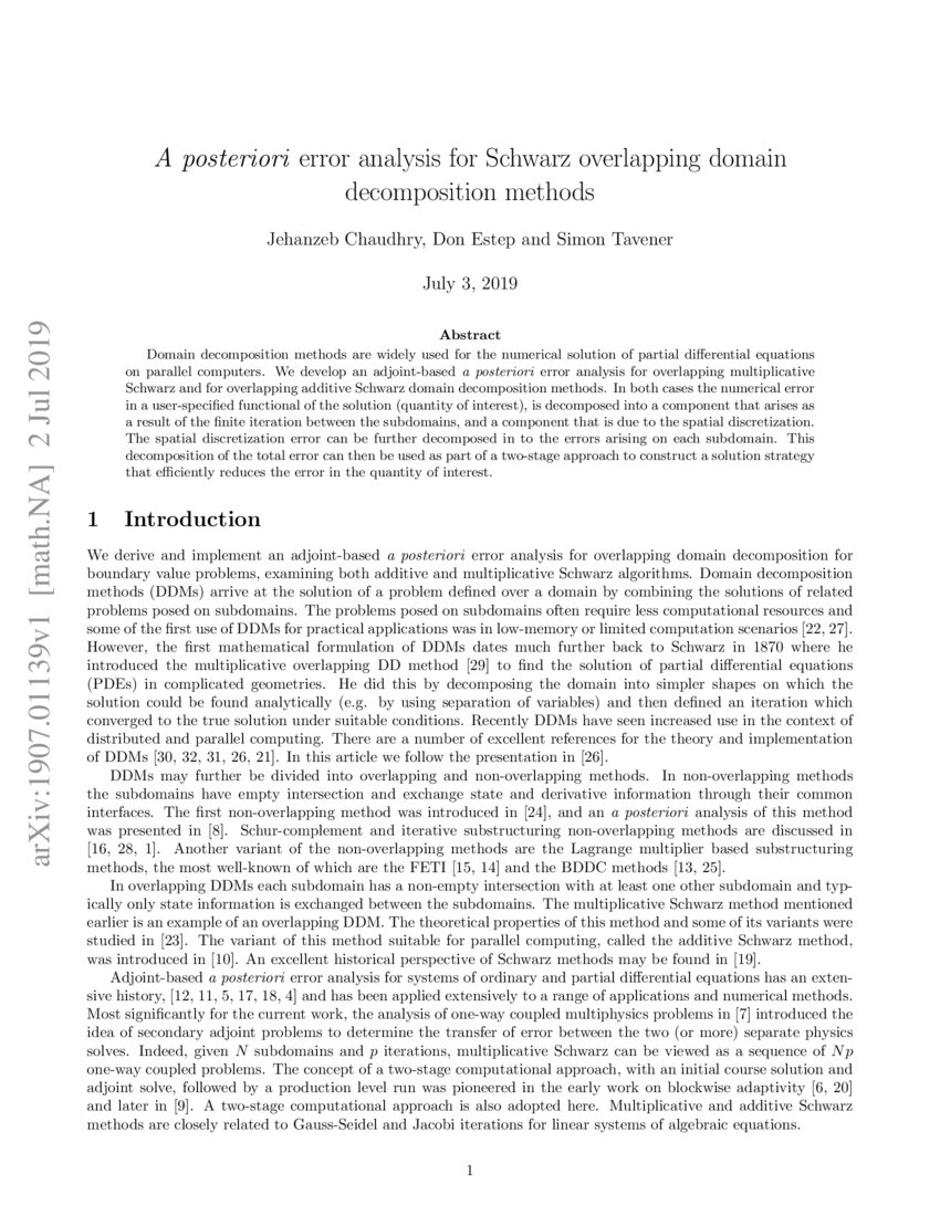 A Posteriori Error Analysis For Schwarz Overlapping Domain