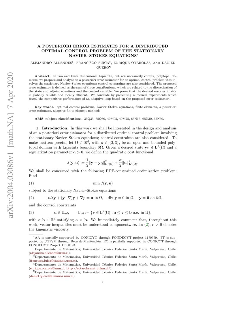 A Posteriori Error Estimates For A Distributed Optimal Control Problem