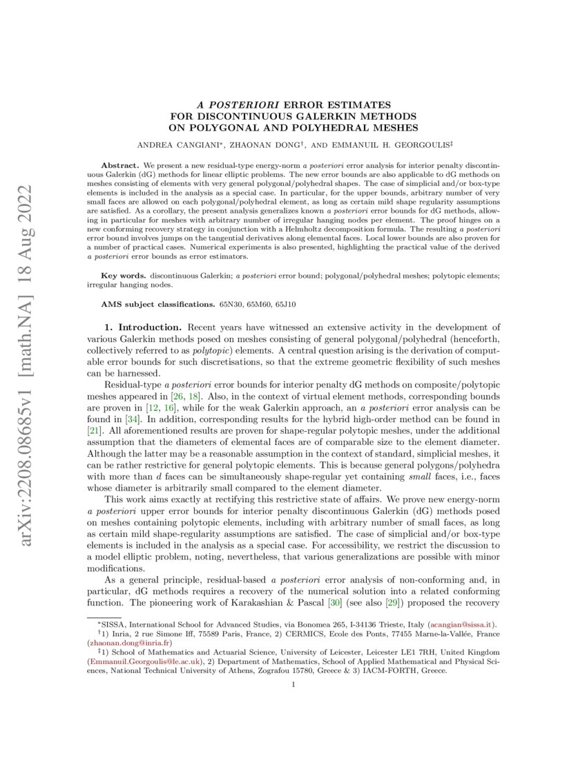 A Posteriori Error Estimates For Discontinuous Galerkin Methods On