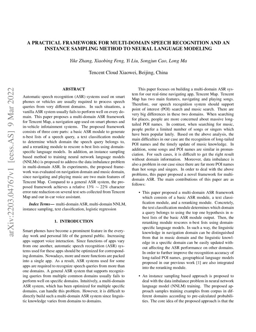 A Practical Framework For Multi Domain Speech Recognition And An Instance Sampling Method To