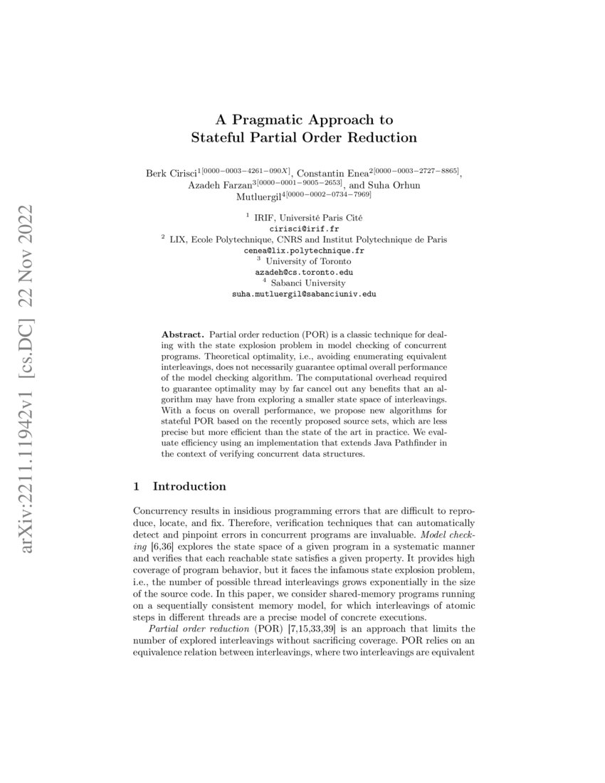 A Pragmatic Approach To Stateful Partial Order Reduction Deepai