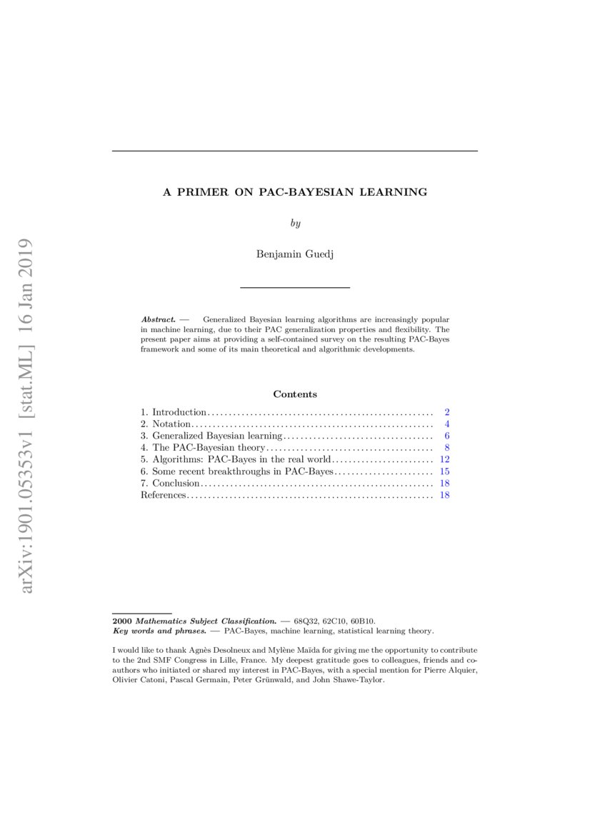 A Primer on PAC-Bayesian Learning | DeepAI A Primer on PAC-Bayesian Learning | DeepAI