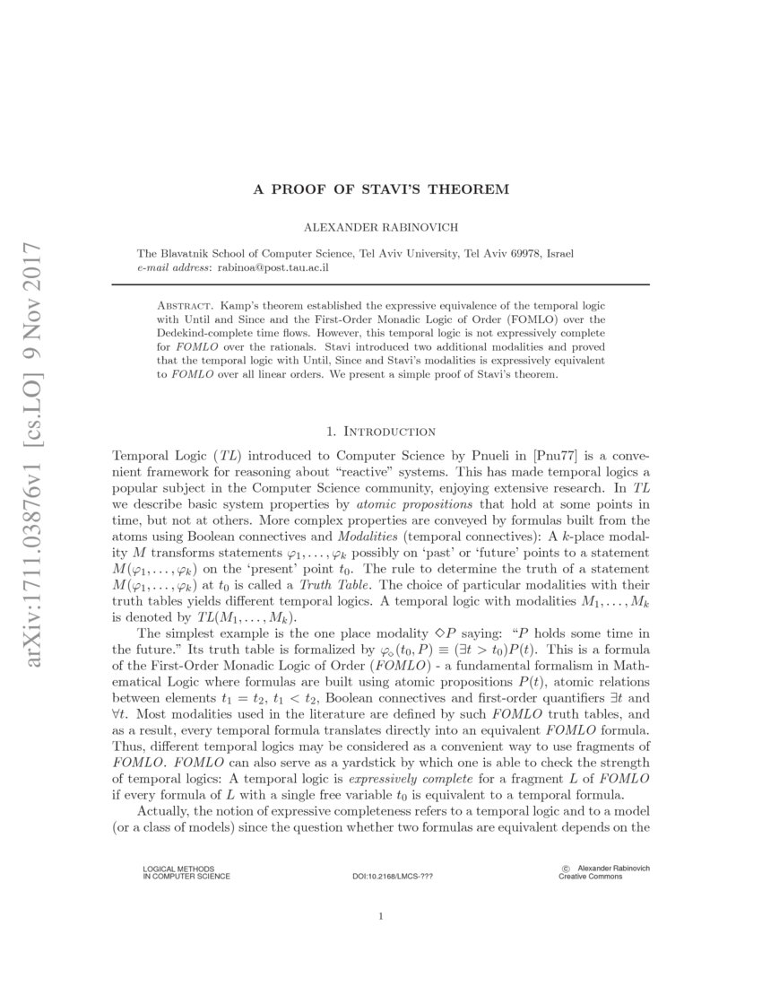 A Proof of Stavi's Theorem | DeepAI