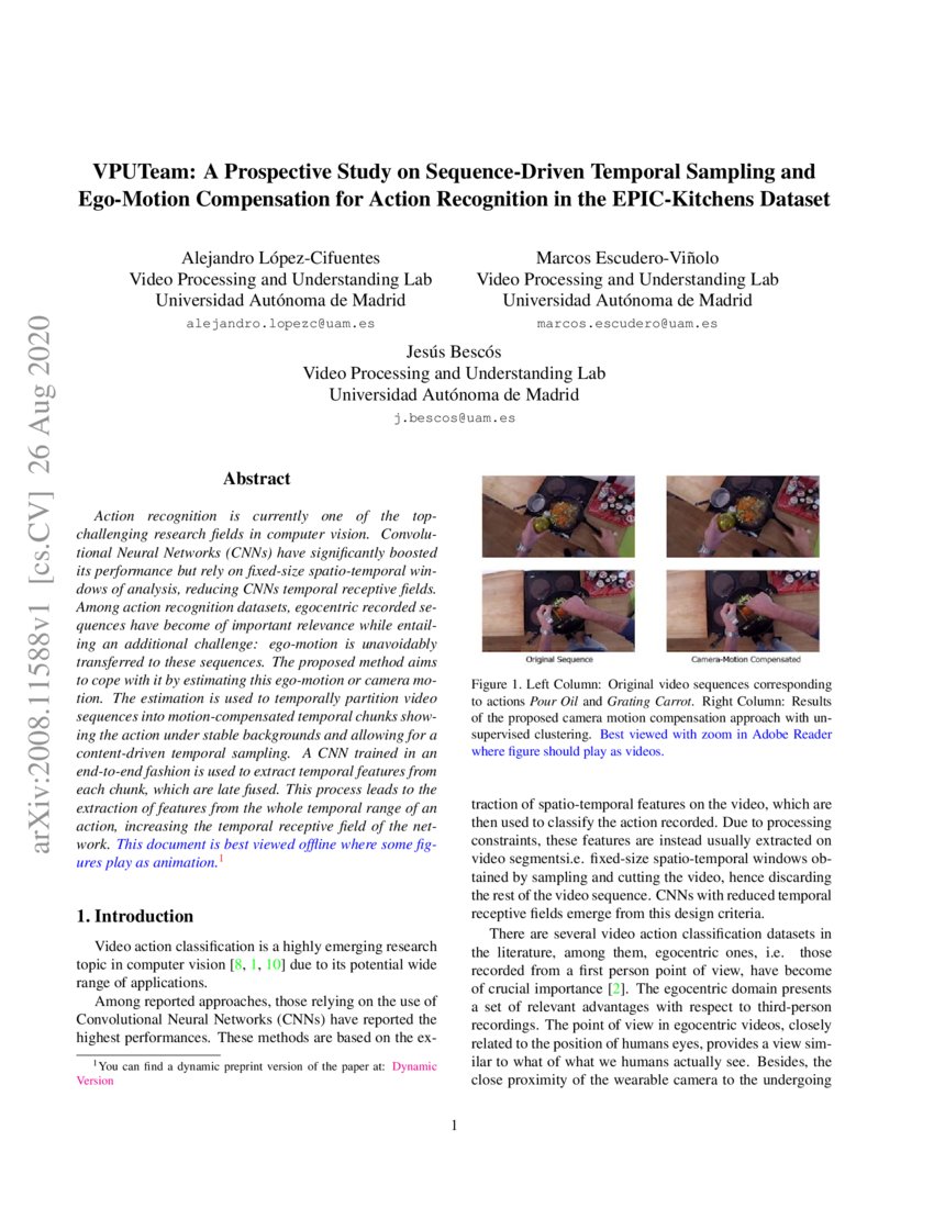 A Prospective Study on Sequence-Driven Temporal Sampling and Ego-Motion ...