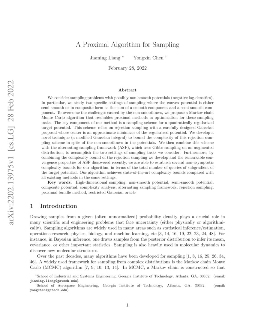 A Proximal Algorithm For Sampling Deepai 8662