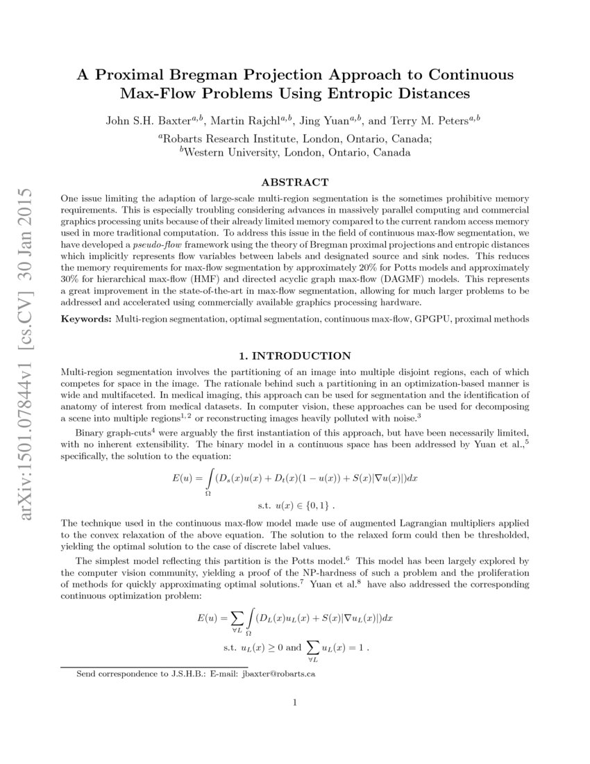 A Proximal Bregman Projection Approach To Continuous Max Flow Problems