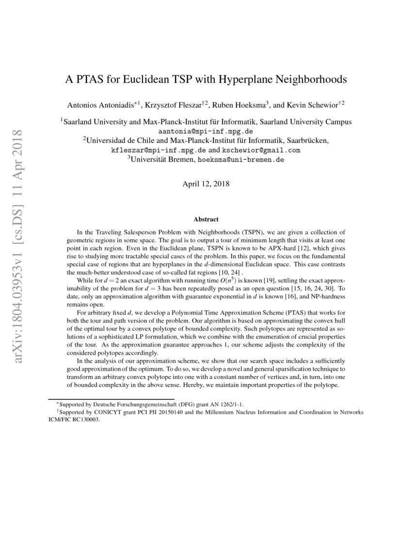 A PTAS for Euclidean TSP with Hyperplane Neighborhoods | DeepAI