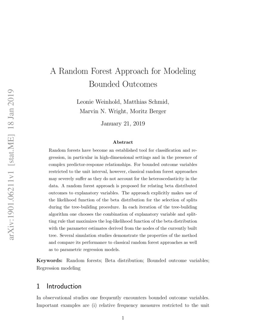 A Random Forest Approach For Modeling Bounded Outcomes Deepai