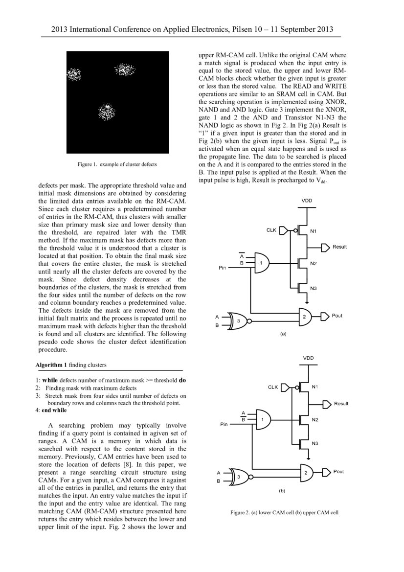 A Range Matching CAM for Hierarchical Defect Tolerance Technique in ...